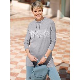 Longshirt Classic Basics "Longshirt", Damen, Gr. 52, grau, meliert, ecru, 100% Baumwolle, gemustert, meliert, unifarben, Shirts Longshirt
