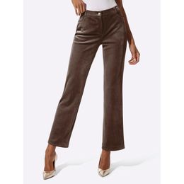 CR&Eacute;ATION L Samthose CREATION L, Damen, Gr. 38, Normalgr&ouml;&szlig;en, schoko, 95% Polyester, 5% Elasthan, unifarben, Hosen Samthose