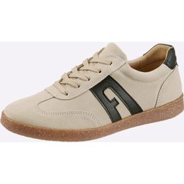 Sneaker Heine, Damen, Gr. 35, creme, schwarz, Leder, Rindsleder, Veloursleder, Schuhe Sneaker