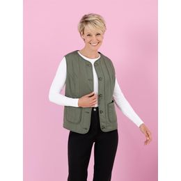 Classic Basics Damen Steppwestekhaki, Gr. 56, unifarben, 100% Polyester, Wattierung:100% Polyester, Westen