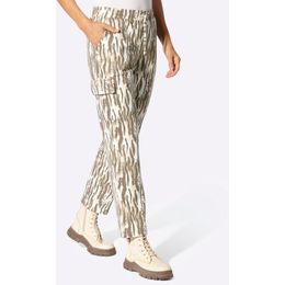 Sweathose Inspirationen, Damen, Gr. 40, Normalgr&ouml;&szlig;en, dunkeltaupe, schlamm, gemustert, 50% Baumwolle, 50% Polyester, gemustert, Hosen Sweathose