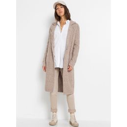 Cardigan Inspirationen, Damen, Gr. 36, beige, ecru, meliert, 50% Baumwolle, 50% Polyacryl, gemustert, Strickjacken