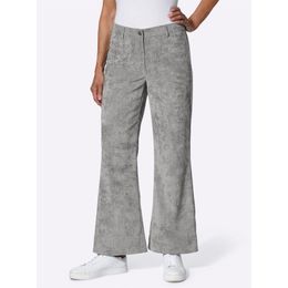 Cordhose Classic Basics, Damen, Gr. 42, Normalgr&ouml;&szlig;en, grau, 85% Polyester, 12% Polyamid, 3% Elasthan, unifarben, Hosen Cordhose