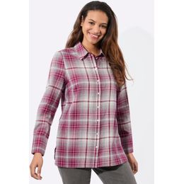 Flanellbluse Casual Looks, Damen, Gr. 40, bordeaux, steingrau, kariert, 100% Baumwolle, gemustert, kariert, mehrfarbig, Blusen
