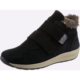Stiefelette Casual Looks, Damen, Gr. 42, schwarz, Lederimitat, Veloursleder, Schuhe Stiefelette
