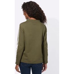 Sweatshirt Casual Looks, Damen, Gr. 40, oliv, 50% Baumwolle, 50% Polyester, unifarben, Sweatshirts Sweatshirt