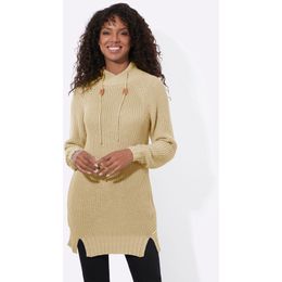 Longpullover Casual Looks "Longpullover", Damen, Gr. 36, sand, 50% Baumwolle, 50% Polyacryl, unifarben, Pullover Longpullover