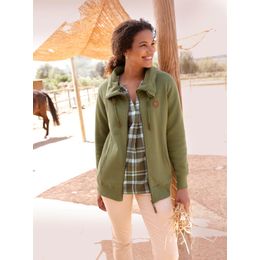 Shirtjacke Casual Looks "Shirtjacke", Damen, Gr. 36, gr&uuml;n (oliv), 82% Baumwolle, 18% Polyester, unifarben, Shirts Shirtjacke