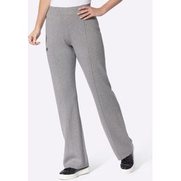 Strickhose Heine, Damen, Gr. 34, Normalgr&ouml;&szlig;en, grau (steingrau, meliert), 50% Viskose, 28% Polyester, 22% Polyamid, unifarben, Hosen