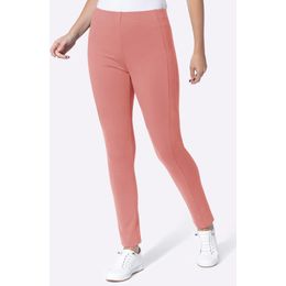 Jerseyhose Heine, Damen, Gr. 40, Normalgr&ouml;&szlig;en, rosenholz, 66% Viskose, 29% Polyamid, 5% Elasthan, unifarben, Hosen Jerseyhose