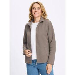 Fleecejacke Classic Basics, Damen, Gr. 44, taupe, 100% Polyester, unifarben, Jacken Fleecejacke