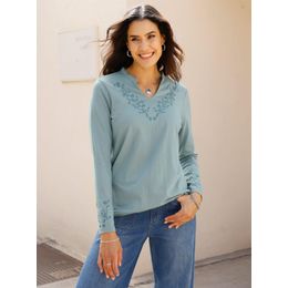 Stehkragenshirt Inspirationen "Sitz- und Aufbewahrungsw&uuml;rfel", Damen, Gr. 52, jade, 95% Baumwolle, 5% Elasthan, unifarben, Shirts Stehkragenshirt