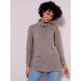Longpullover Classic Basics "Pullover", Damen, Gr. 44, taupe, 100% Polyacryl, unifarben, Pullover Longpullover