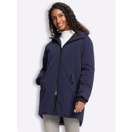 Kurzmantel Heine, Damen, Gr. 34, blau (marine), 100% Polyester, Wattierung:100% Polyester, unifarben, unifarben mit Farbeinsatz, unifarben mit Farbeins&auml;tzen, M&auml;ntel Kurzmantel