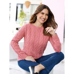 Strickpullover Classic Basics "Pullover", Damen, Gr. 44, rosenholz, 100% Polyacryl, unifarben, Pullover Strickpullover
