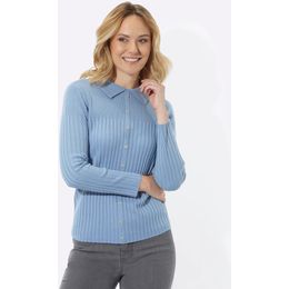 Polokragenpullover Classic Basics "Polopullover", Damen, Gr. 38, bleu, 100% Polyacryl, unifarben, Pullover