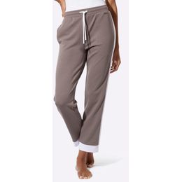 Homewearpants feel good, Damen, Gr. 18/19, Kurzgr&ouml;&szlig;en, dunkeltaupe, ecru, 50% Modal, 44% Polyester, 6% Elasthan, unifarben, Hosen