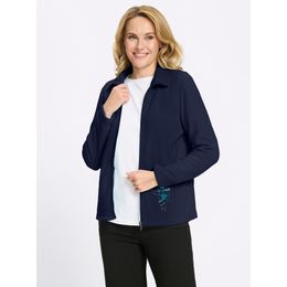 Fleecejacke Classic Basics, Damen, Gr. 44, marine, 100% Polyester, gemustert, unifarben, Jacken Fleecejacke
