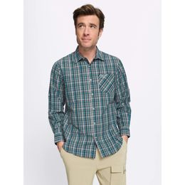 Funktionsshirt Catamaran "Funktions-Hemd", Herren, Gr. 41/42, anthrazit, 65% Polyester, 35% Baumwolle, gemustert, kariert, mehrfarbig, Shirts Funktionsshirt