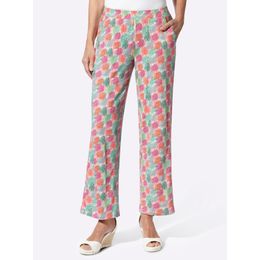 Webhose, Damen, Gr. 38, Normalgr&ouml;&szlig;en, ozean, fuchsia, bedruckt, 95% Viskose, 5% Elasthan, gemustert, mehrfarbig, Hosen