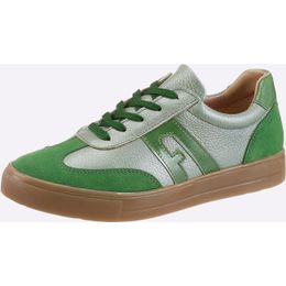 Sneaker Heine, Damen, Gr. 35, gr&uuml;n, Glattleder, Lackleder, Leder, Rindsleder, Veloursleder, Schuhe Sneaker