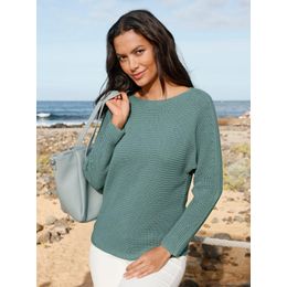 Strickpullover Casual Looks "Pullover", Damen, Gr. 50, jade, 50% Baumwolle, 50% Polyacryl, unifarben, Pullover Strickpullover
