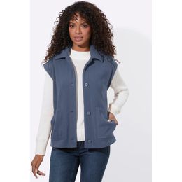 Fleeceweste Casual Looks, Damen, Gr. 42, rauchblau, 100% Polyester, unifarben, Westen Fleeceweste