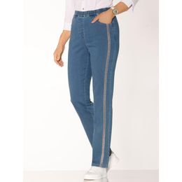 Schlupfjeans Classic Basics, Damen, Gr. 46, Normalgr&ouml;&szlig;en, blau, bleached, 81% Baumwolle, 17% Polyester, 2% Elasthan, unifarben, lang, Jeans Schlupfjeans