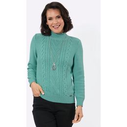 Stehkragenpullover Casual Looks "Stehkragen-Pullover", Damen, Gr. 38, salbei, 100% Baumwolle, unifarben, Pullover Stehkragenpullover