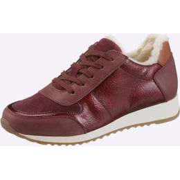 Sneaker Heine, Damen, Gr. 36, bordeaux, Glattleder, Leder, Synthetik, Veloursleder, Schuhe Sneaker