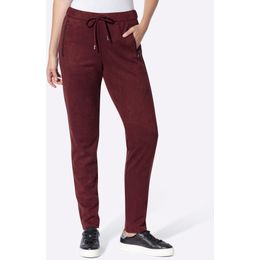 Lederimitathose Heine, Damen, Gr. 38, Normalgr&ouml;&szlig;en, burgund, 95% Polyester, 5% Elasthan, unifarben, Hosen