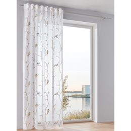 Gardine HEINE HOME Gr. 2, wei&szlig; (wei&szlig;, bunt), B:130cm H:175cm, Polyester, Gardinen, Gardine