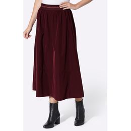 Webrock Heine, Damen, Gr. 44, burgund, 100% Polyester, unifarben, lang, R&ouml;cke