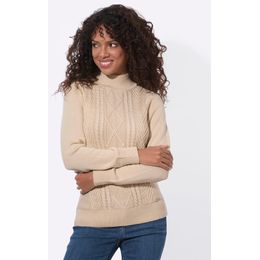 Stehkragenpullover Casual Looks "Pullover", Damen, Gr. 40, elfenbein, 50% Baumwolle, 50% Polyacryl, unifarben, Pullover Stehkragenpullover