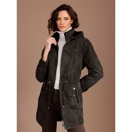 Lederjacke Mainpol, Damen, Gr. 36, braun, 100% Lammfell, unifarben, Jacken