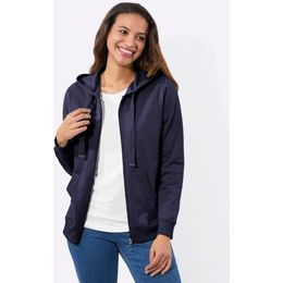 Shirtjacke Casual Looks "Sweatjacke", Damen, Gr. 36, marine, 100% Baumwolle, unifarben, Shirts Shirtjacke