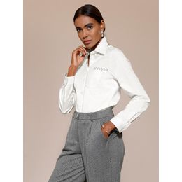 CR&Eacute;ATION L Hemdbluse CREATION L, Damen, Gr. 36, ecru, 97% Baumwolle, 3% Elasthan, unifarben, Blusen Hemdbluse