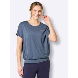 Funktionsshirt Catamaran "Funktions-Shirt", Damen, Gr. 36/38, blau (dunkelblau, meliert), 90% Polyester, 10% Elasthan, meliert, unifarben, Rundhals, Shirts Funktionsshirt