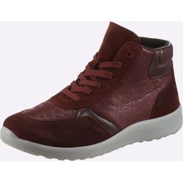 Stiefelette Casual Looks, Damen, Gr. 36, dunkelrot, Glattleder, Textil, Veloursleder, Schuhe Stiefelette