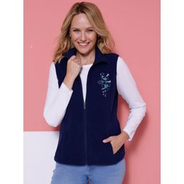 Fleeceweste Classic Basics, Damen, Gr. 38, marine, 100% Polyester, gebl&uuml;mt, gemustert, Westen Fleeceweste
