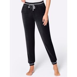 Wellnesshose feel good, Damen, Gr. 36/38, Normalgr&ouml;&szlig;en, schwarz, 80% Baumwolle, 20% Polyester, unifarben, Hosen