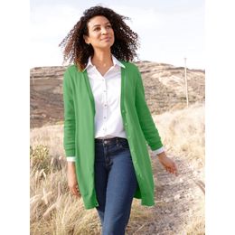 Longstrickjacke Casual Looks, Damen, Gr. 52, apfel, 100% Baumwolle, unifarben, Strickjacken Longstrickjacke