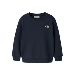 Sweatshirt name it "NMMVALLEN LS NREG SWEAT UNB", Jungen, Gr. 104, navy blazer print:excavator, Sweatware, Obermaterial: 60% Baumwolle, 40% Polyester, bedruckt, regular fit normal, Rundhals, Rippb&uuml;ndchen, Sweatshirts Sweatshirt, Baumwollmischung, regular fit
