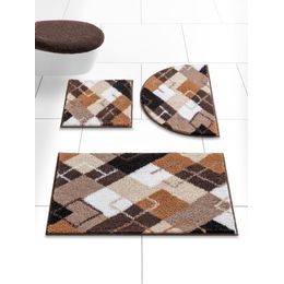 Badematte Grund Gr. 1, braun (natur, gemustert), rechteckig (45cm x 50cm ), 1 Stk., Badematten, Badematte
