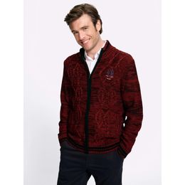 Strickjacke Marco Donati, Herren, Gr. 54, kirsche, schwarz, meliert, 100% Polyacryl, meliert, unifarben, Strickjacken Strickjacke