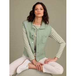 Strickweste CREATION L PREMIUM, Damen, Gr. 36, eucalyptus, meliert, 100% Wolle, meliert, unifarben, Westen Strickweste