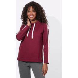 Sweatshirt Casual Looks, Damen, Gr. 40, dunkelrot, 50% Baumwolle, 50% Polyester, unifarben, Sweatshirts Sweatshirt