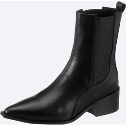 Stiefelette Heine, Damen, Gr. 35, schwarz, Glattleder, Leder, Rindsleder, Schuhe Stiefelette