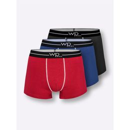 w&auml;schepur Panty W&Auml;SCHEPUR, Herren, Gr. 6, 3 Stk., royalblau, rot, schwarz, 95% Baumwolle, 5% Elasthan, Unterhosen Panty