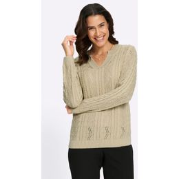 Strickpullover Inspirationen "Pullover", Damen, Gr. 36, sand, 50% Baumwolle, 50% Polyacryl, unifarben, Pullover Strickpullover